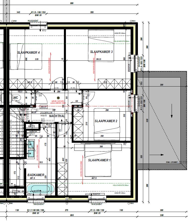 OOI 19 - Grondplan eerste verdieping - Bouwdesc