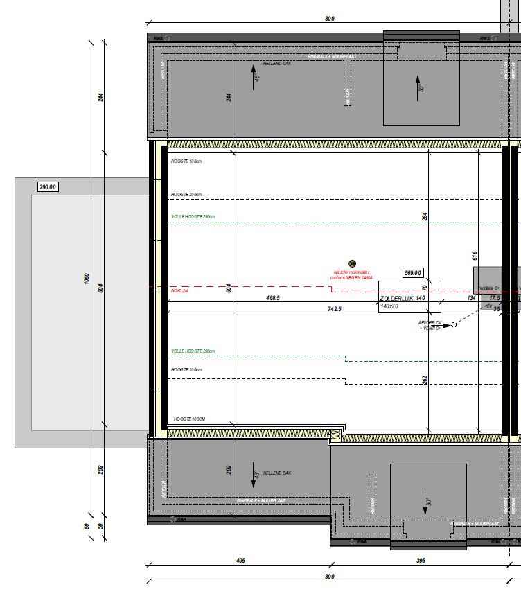 OOI 18 - Grondplan zolderverdieping - Bouwdesc